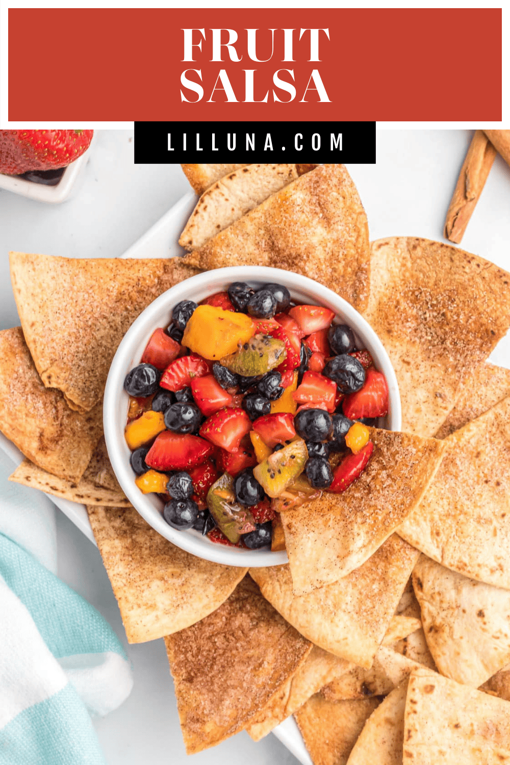 Fruit Salsa {with Homemade Cinnamon Chips!} | Lil' Luna