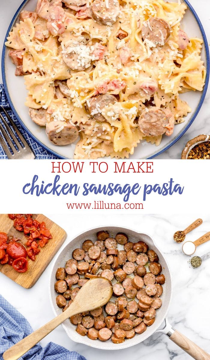 Chicken Sausage Pasta 20 Minute Meal Lil Luna