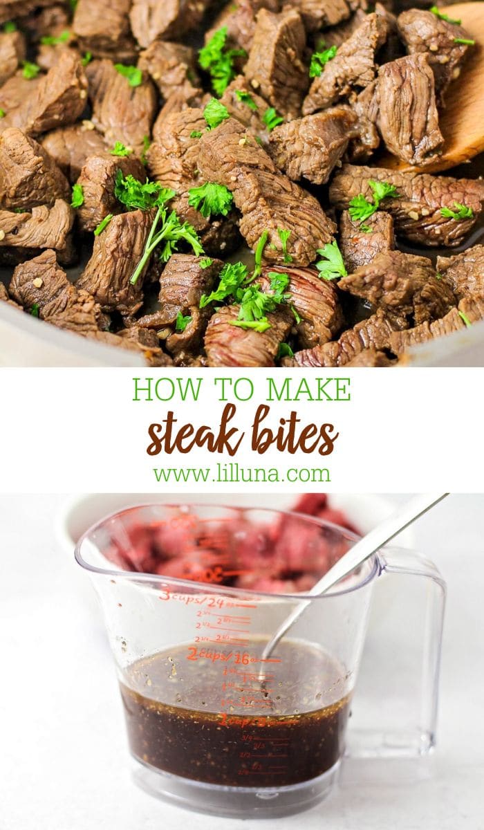 Steak Bites {Homemade Marinade!} | Lil' Luna