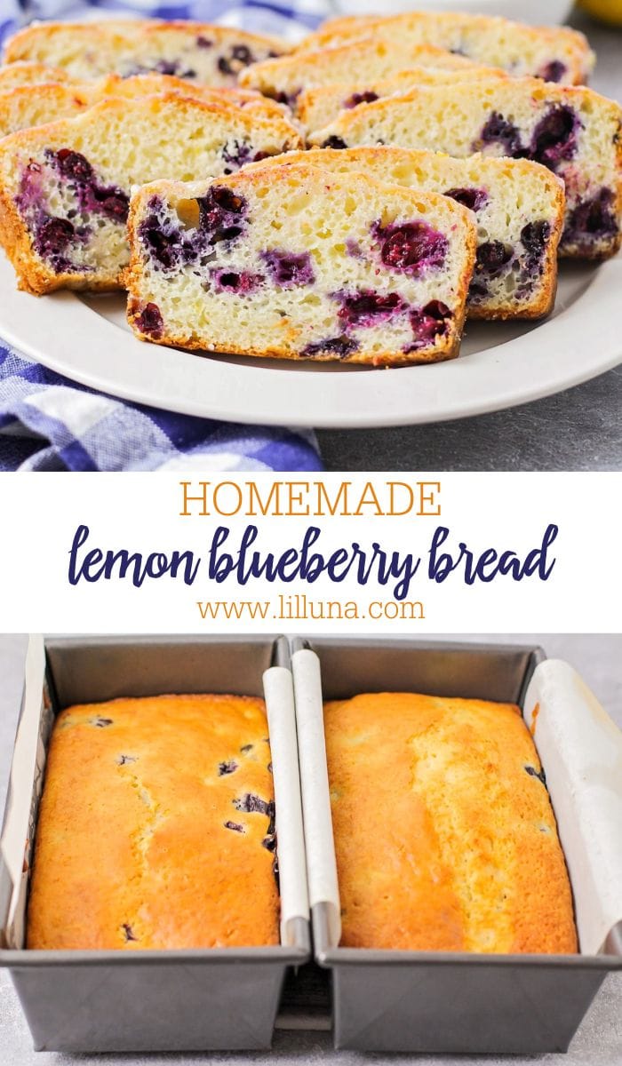 Lemon Blueberry Bread {10 Minute Prep Time!} | Lil' Luna