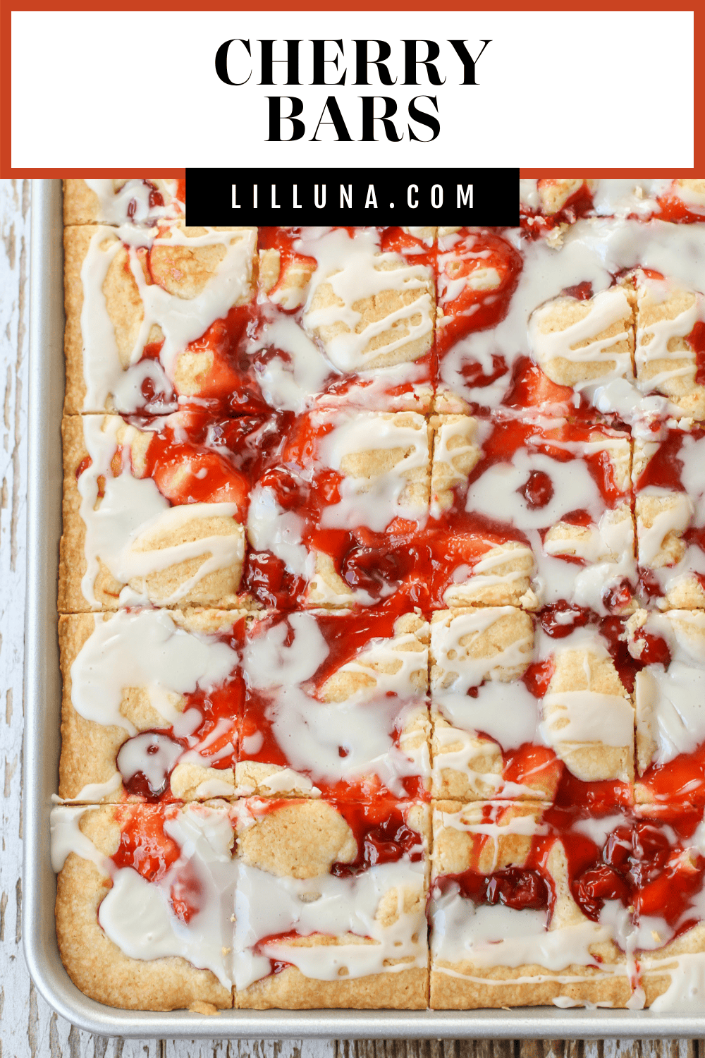 Cherry Bars Recipe {With Glaze!} +VIDEO | Lil' Luna