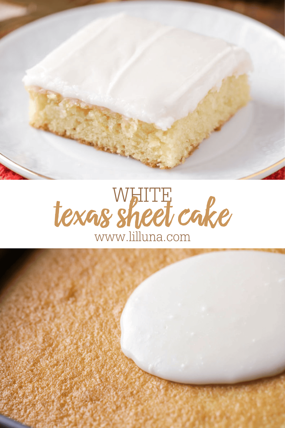 White Texas Sheet Cake Recipe {+VIDEO} | Lil' Luna