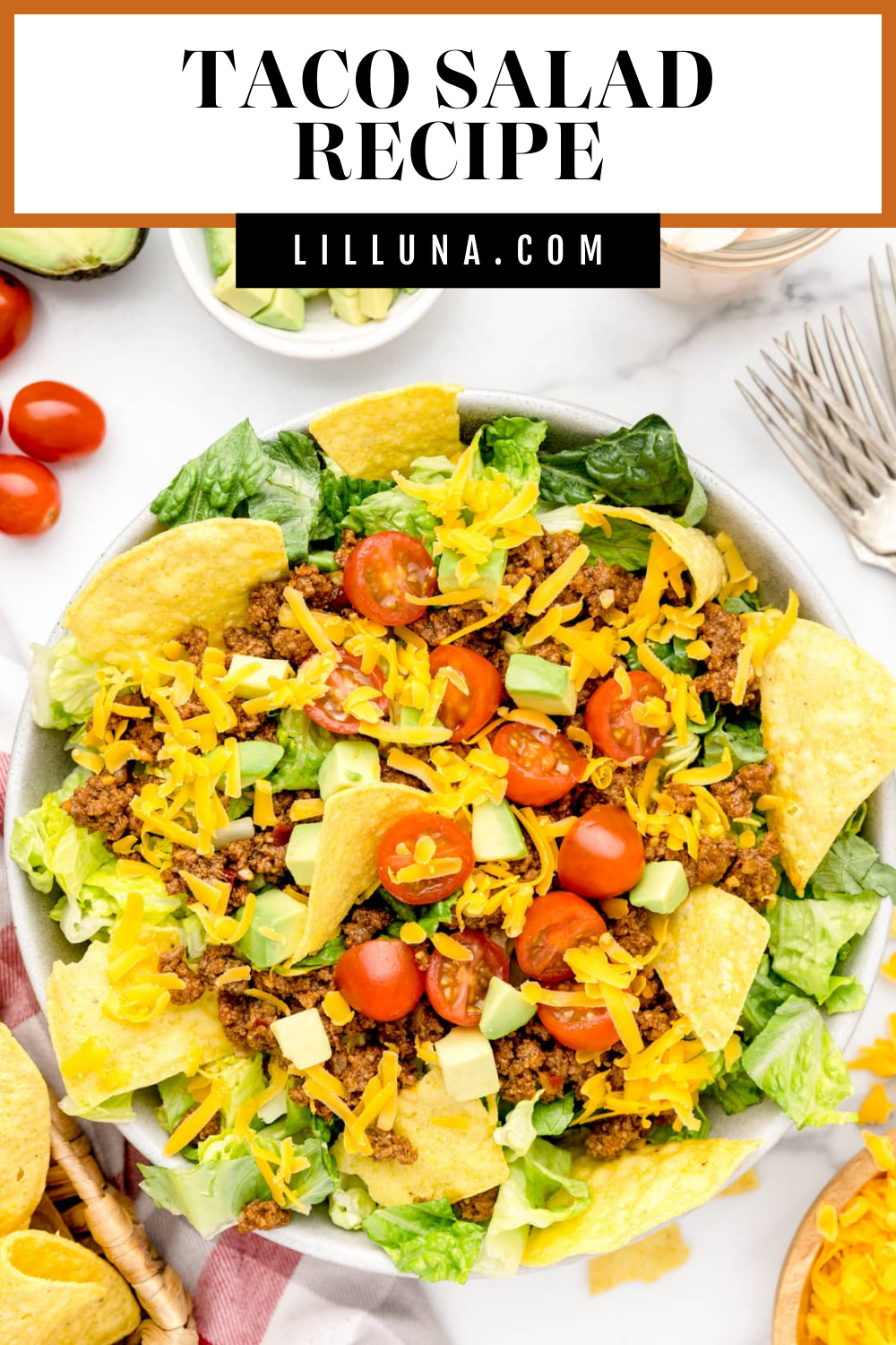 Easy Taco Salad Recipe {+VIDEO} | Lil' Luna