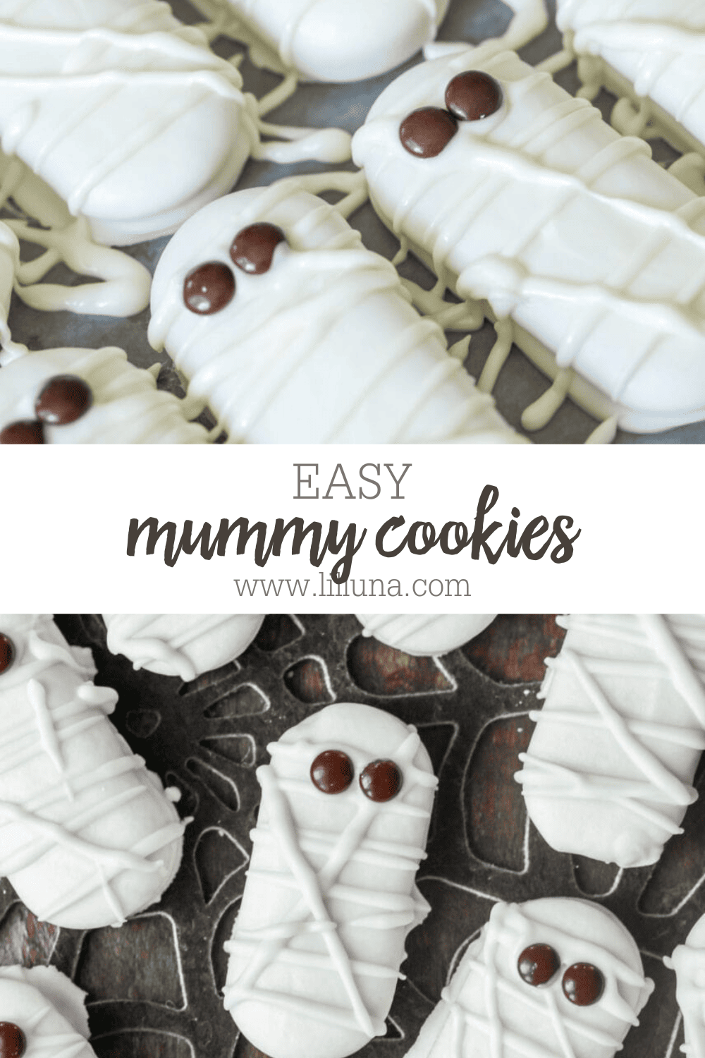 EASY Mummy Cookies {Only 3 Ingredients!} | Lil' Luna