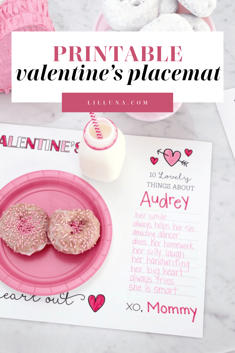 FREE Printable Valentines Placemat | Lil' Luna