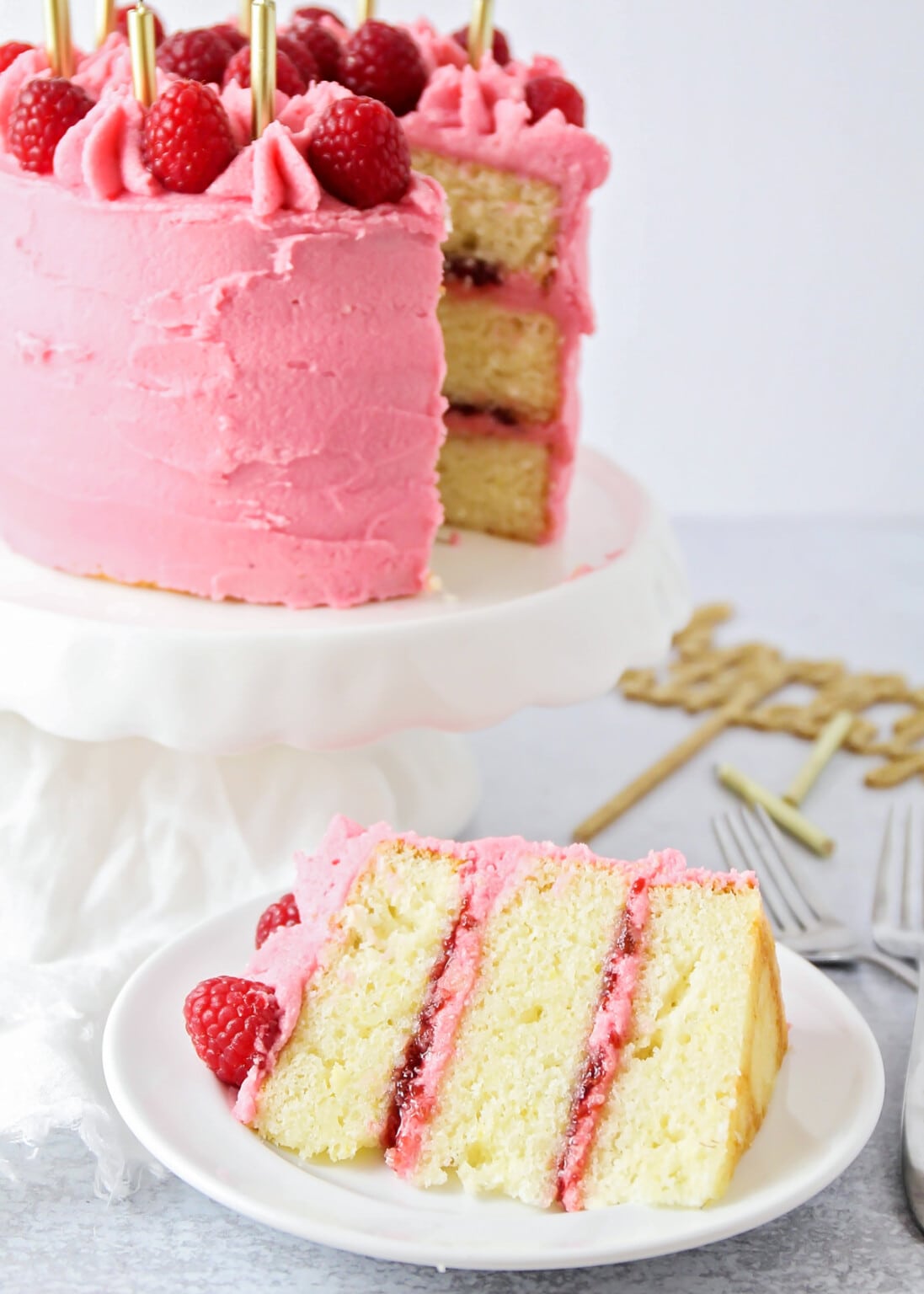 Lemon Raspberry Cake | Lil' Luna