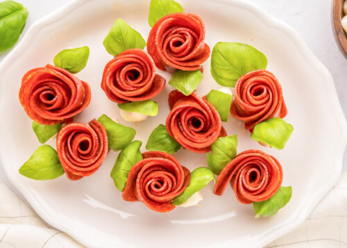 Pepperoni Rose Skewers | Lil' Luna