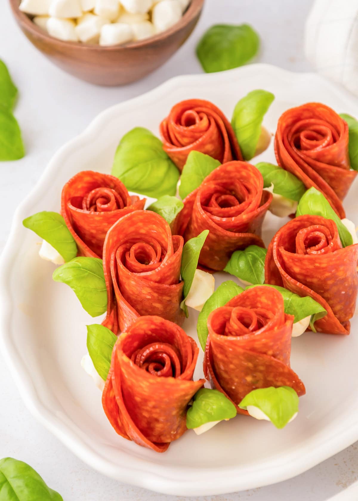 Pepperoni Rose Skewers | Lil' Luna