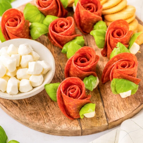 Pepperoni Rose Skewers | Lil' Luna