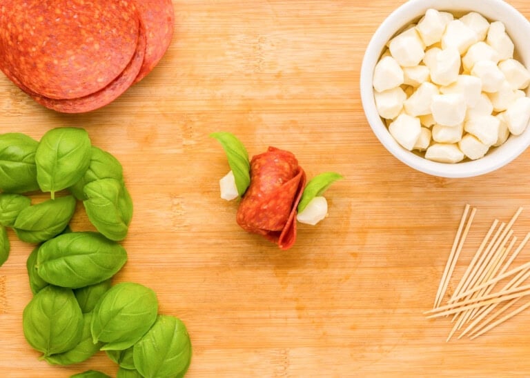 Pepperoni Rose Skewers | Lil' Luna
