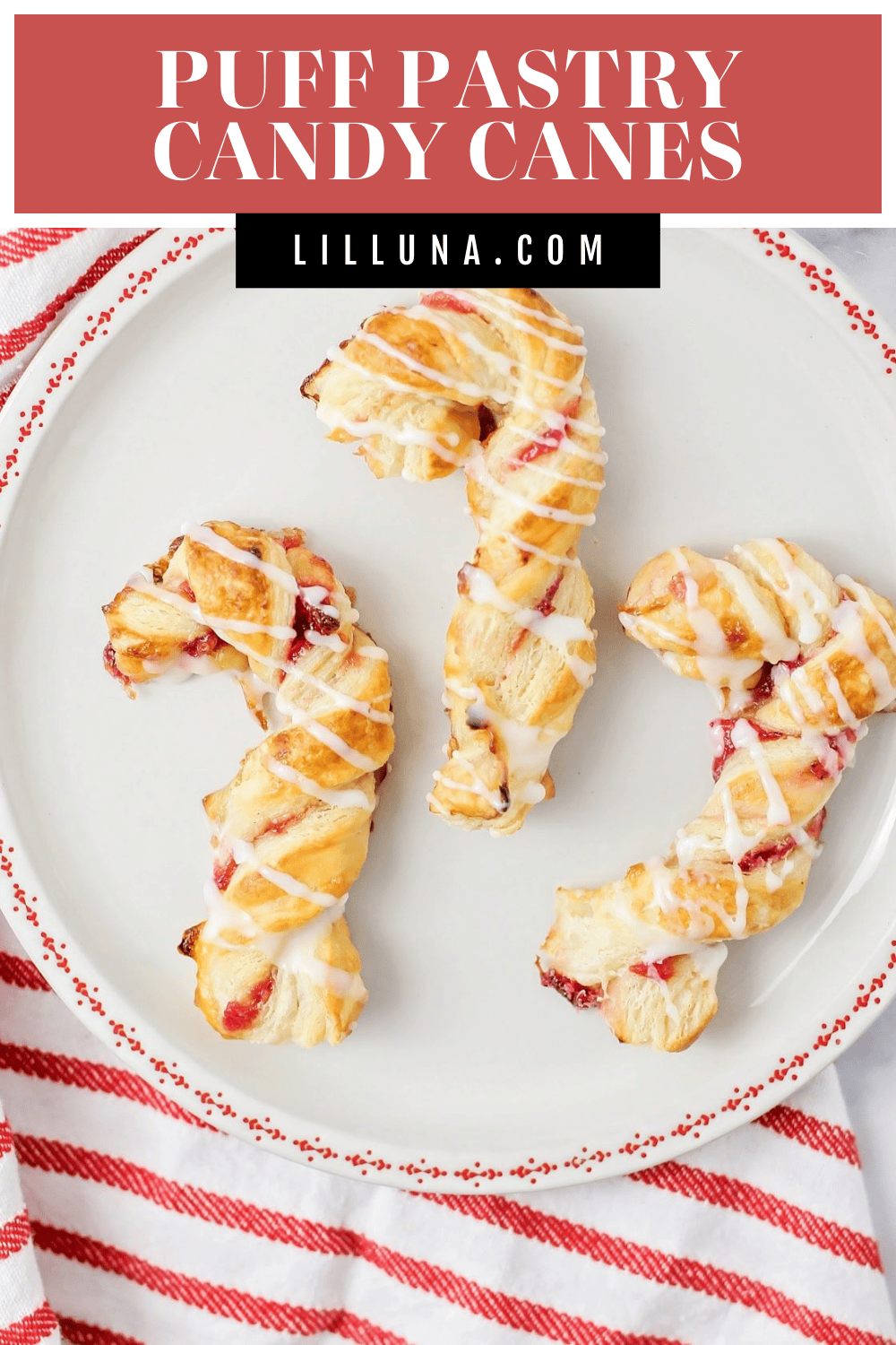 Puff Pastry Candy Canes - Just 5 Ingredients!